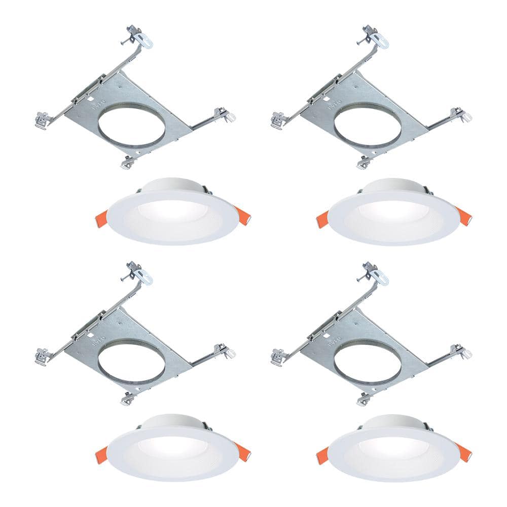 HALO 6 in. RLDM Regressed Canless Downlight with Mounting Frame (4-Pack ...