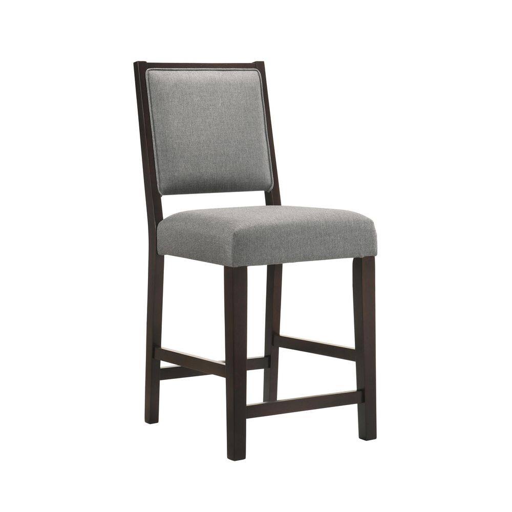 Coaster 40.25 in. Grey and Espresso Open Back Wood Frame Counter Height ...