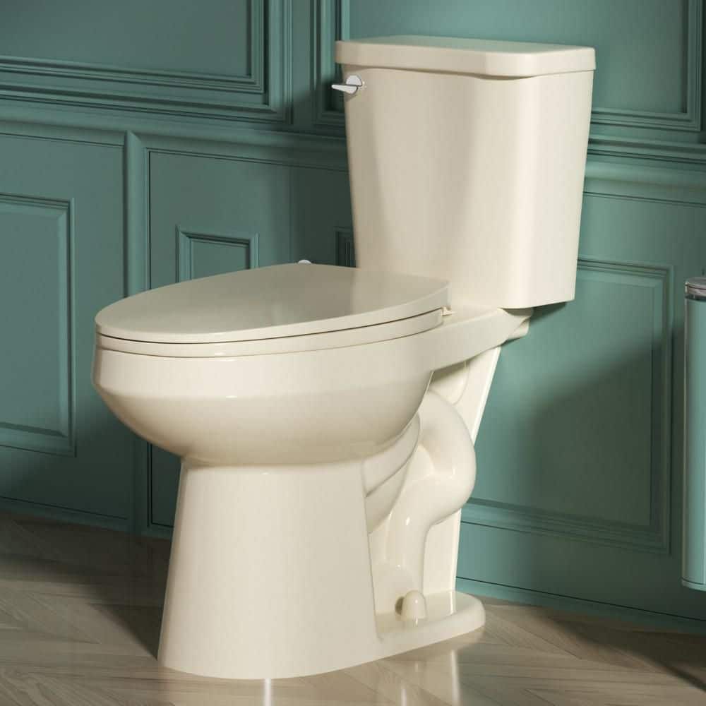 Kuomih 17 in. ADA Height 2-Piece Bone Toilet 1.28 GPF Single Flush ...