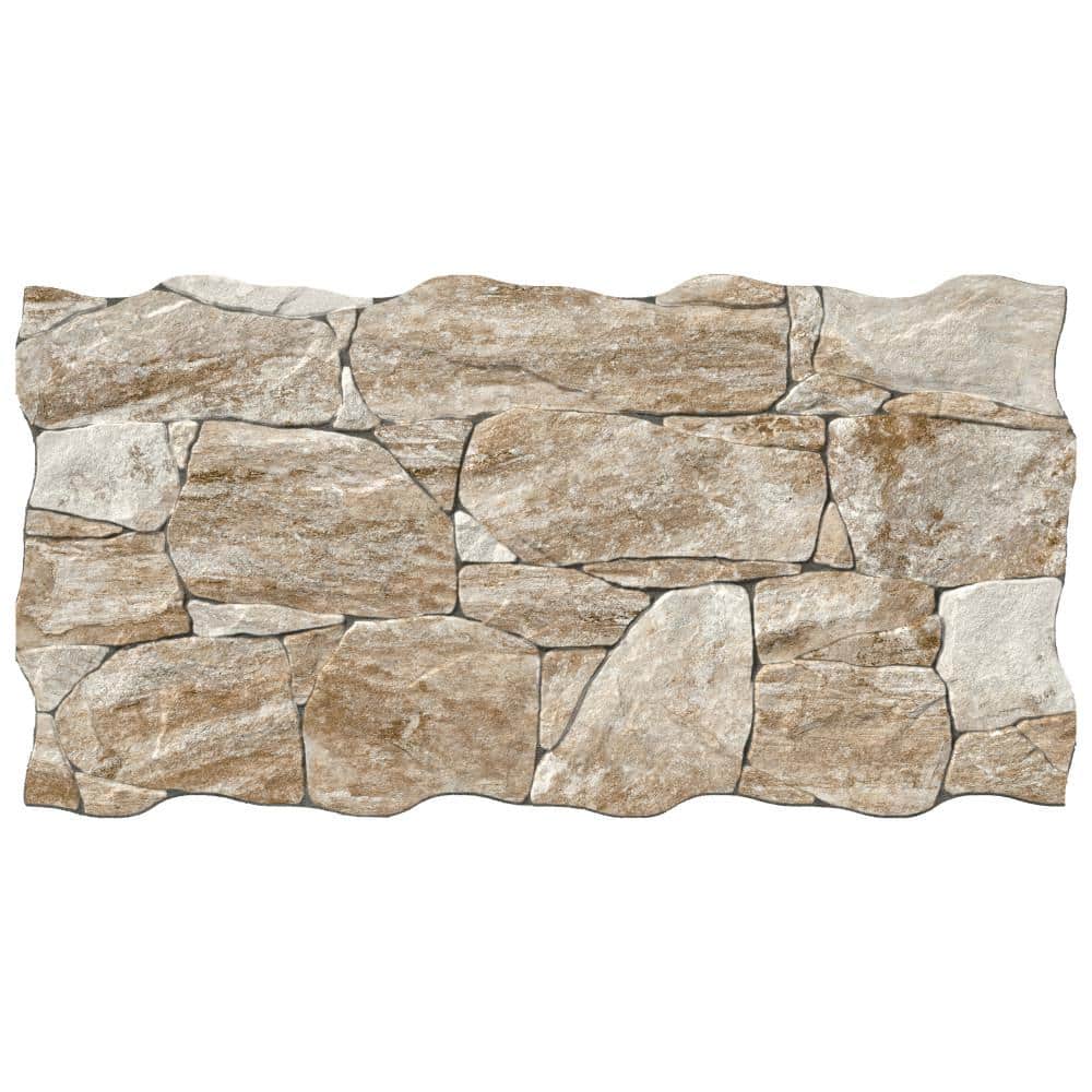 Merola Tile Caldera Roques Stone 6-1/4 in. x 12-1/2 in. Porcelain Floor ...