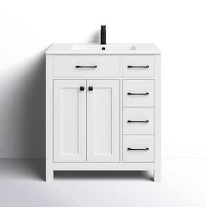 eclife 36 in. W x 19 in. D x 34 in. H Single Sink Freestanding Black ...