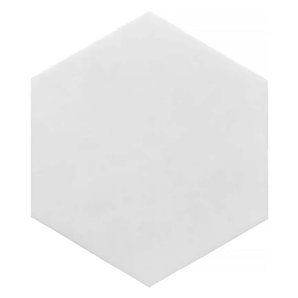 Apollo Tile Nubes 10 in. x 10 in. Honed Snow White Marble Hexagon Wall ...
