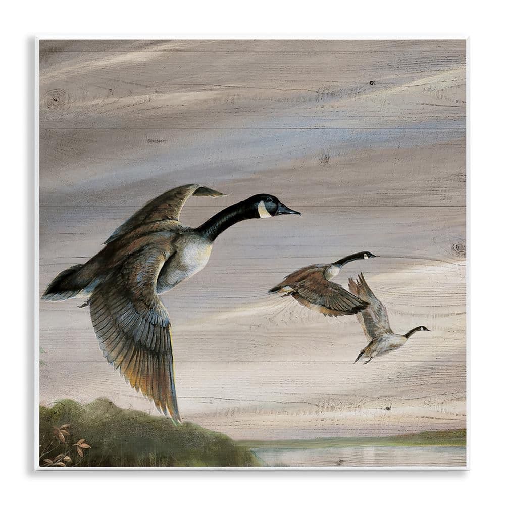 Stupell Industries Flying Geese over Rustic by Ruane Manning Unframed ...