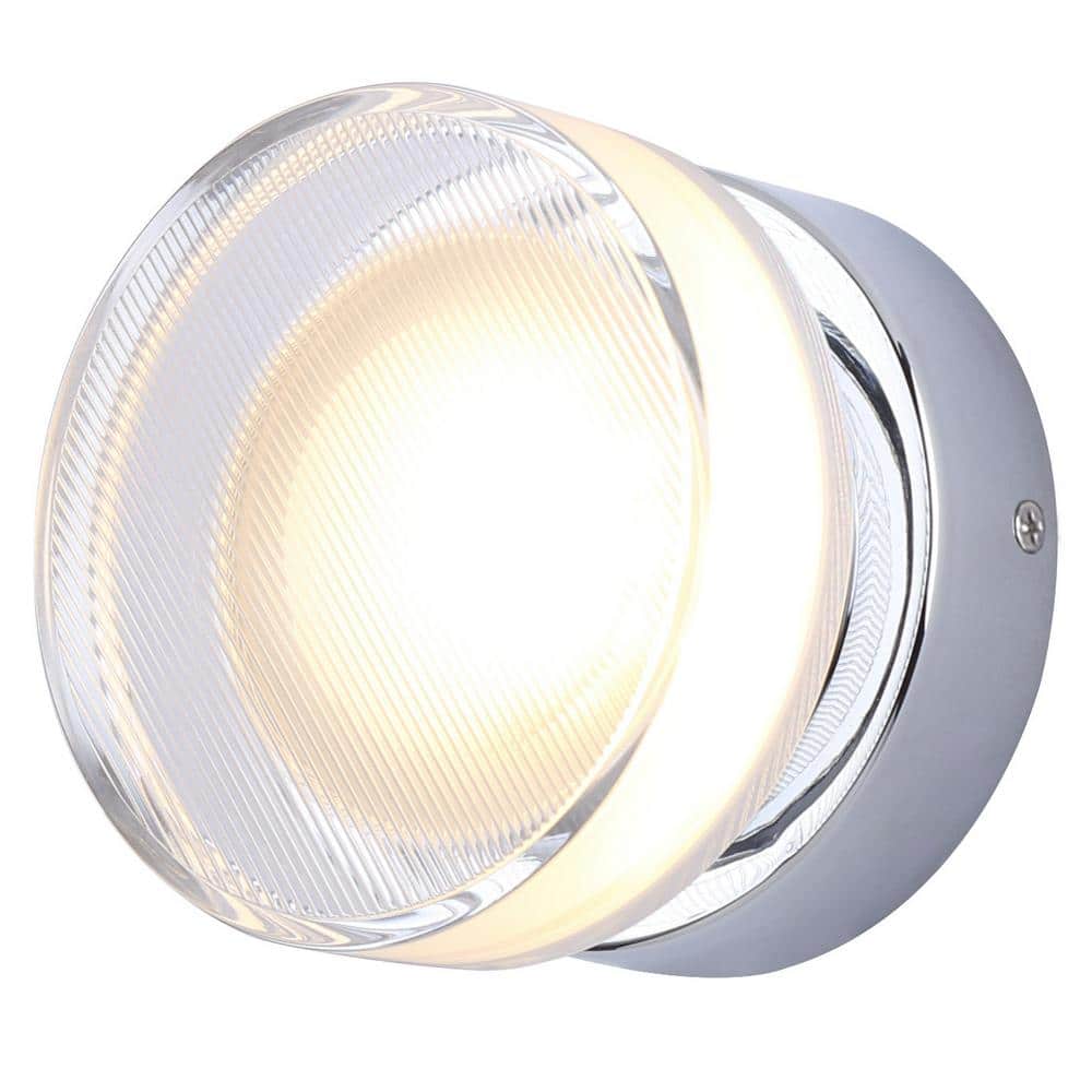 CANARM BENNI 5.375 in. 1-Light Chrome Integrated LED Wall-Light with ...