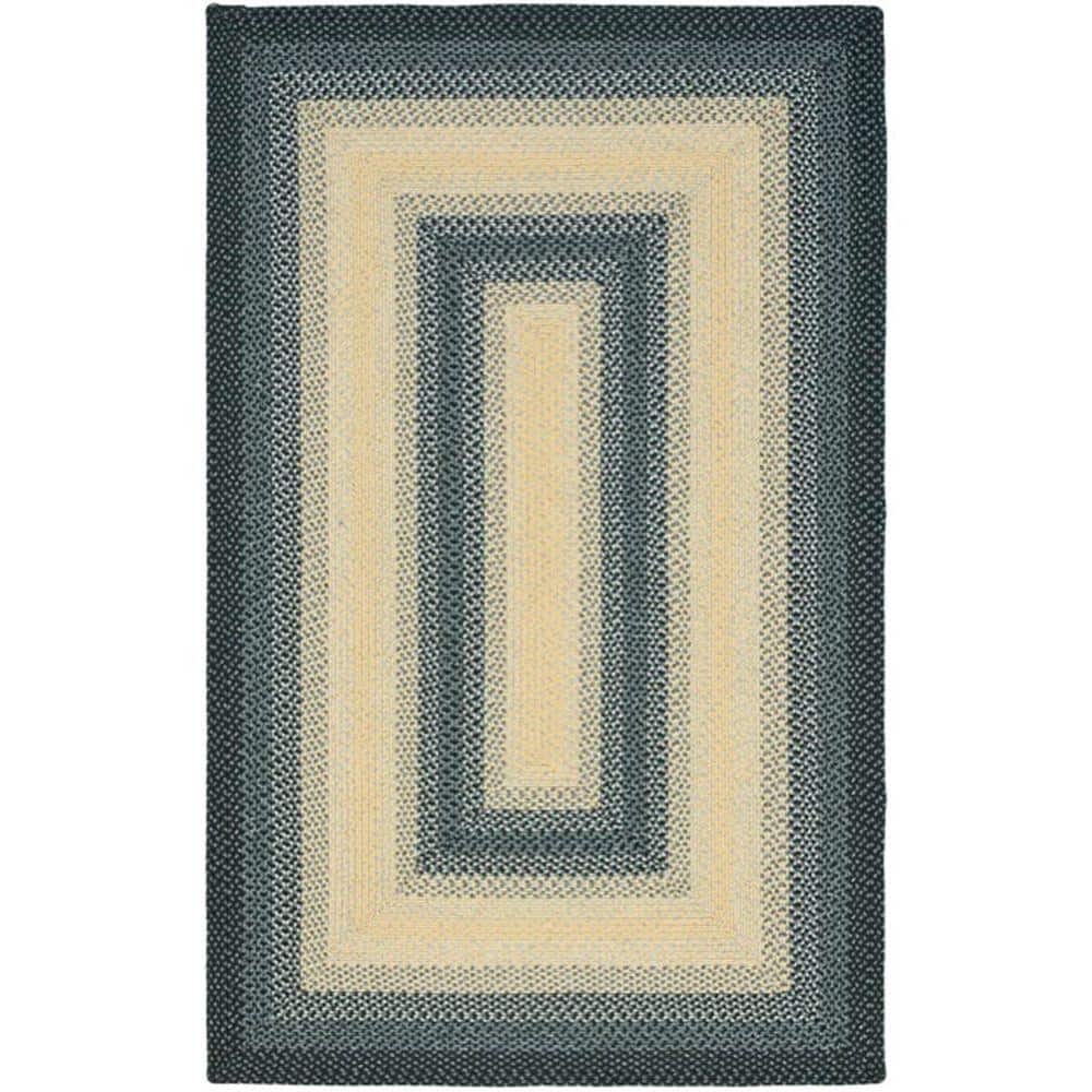 SAFAVIEH Braided Black/Grey 8 ft. x 10 ft. Border Area Rug BRD311A-8 ...