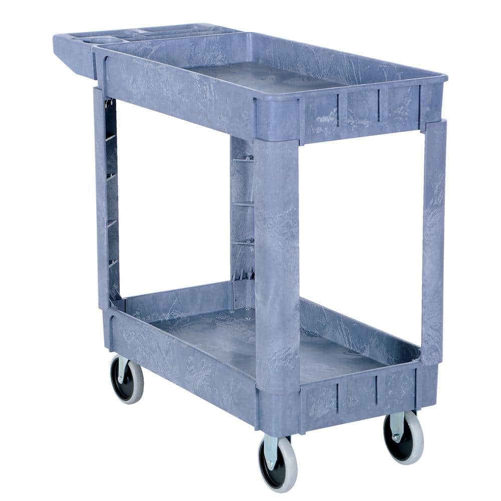 Vestil 17.5 in. x 31 in. 2 Shelf Plastic Utility Cart-PLSC-2-1731 - The ...