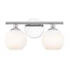 Neoma 13.5 in. 2 Light Chrome Vanity Light with Opal Etched Glass Shade ...