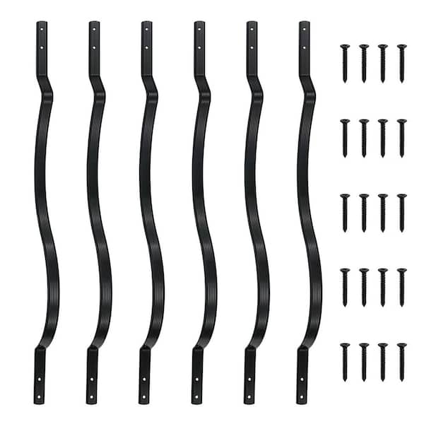 Afoxsos 36 in. H x 3/4 in. W Black Aluminum Stair Railing Kit ...