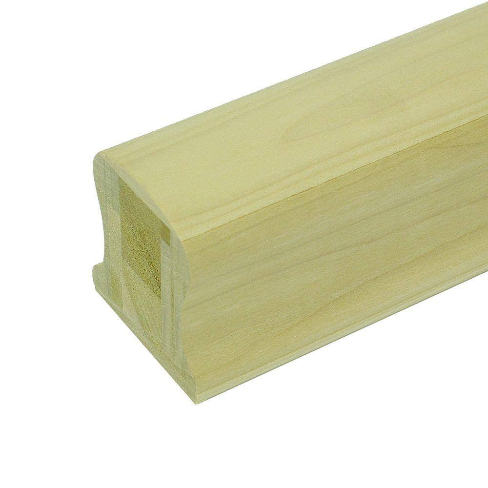 EVERMARK Stair Parts 1 ft. Unfinished Poplar Handrail 9100P-ESR-HD00L ...