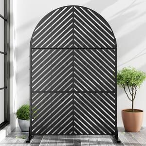 Dovelina 47 in. x 72 in. Black Textured Metal Garden Screens Outdoor ...