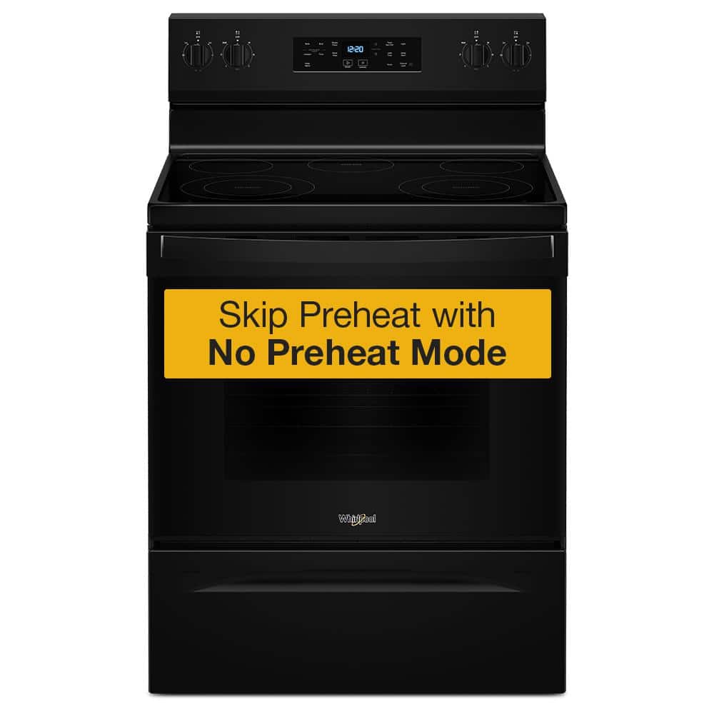 Whirlpool 30 in. 5-Burner Elements Freestanding Electric Range in Black ...