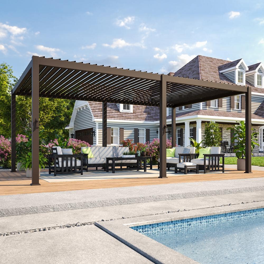 Sonkuki Titan Series 12 ft. x 20 ft. Dark Brown Aluminized Steel ...