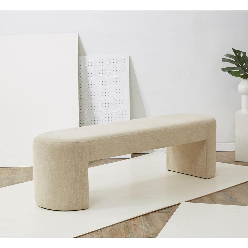 SAFAVIEH Dallyce Beige Entryway Bench 62.2 in. SFV5118A - The Home Depot