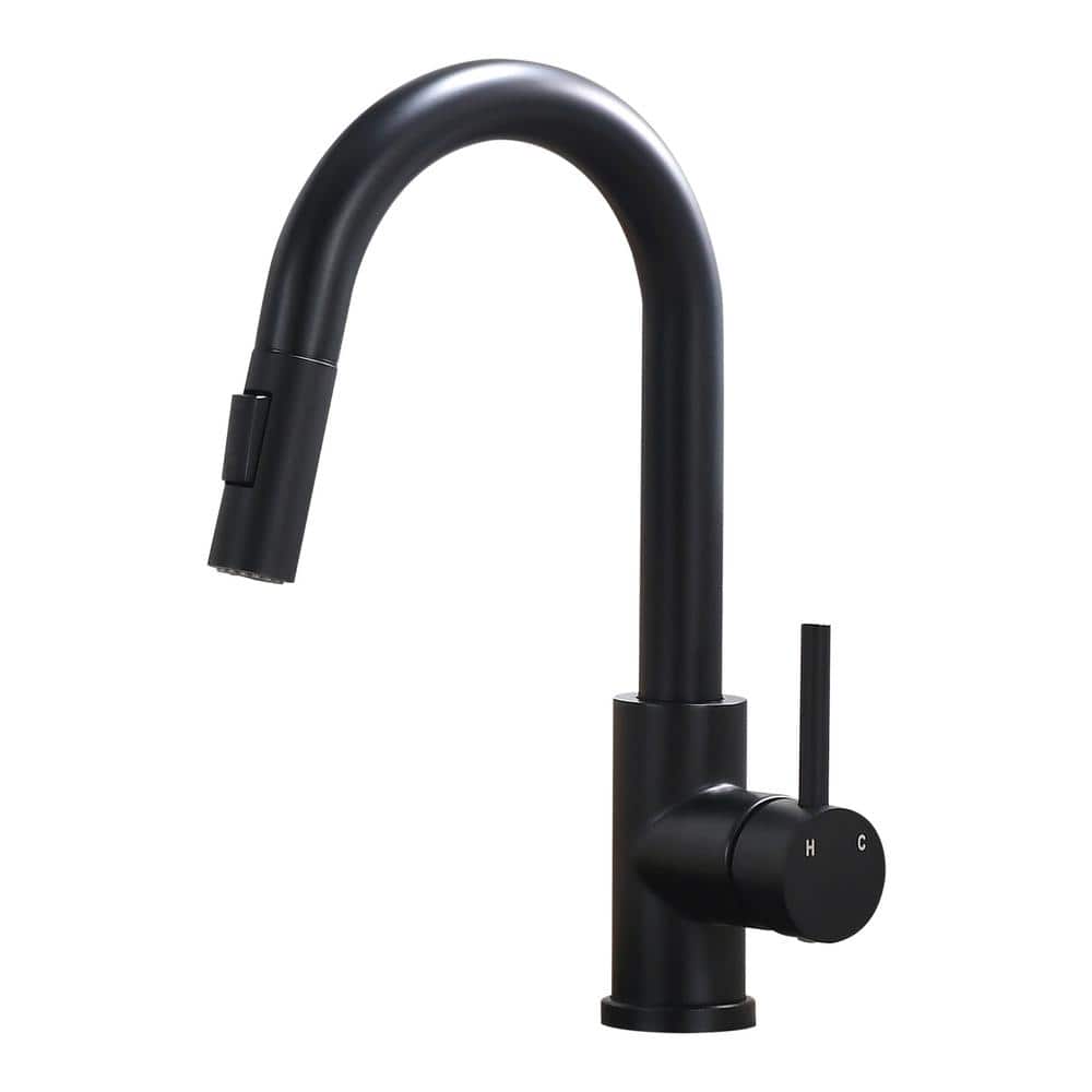 PERLIRIA INC Single Handle Pull Down Sprayer Kitchen Faucet, Single ...