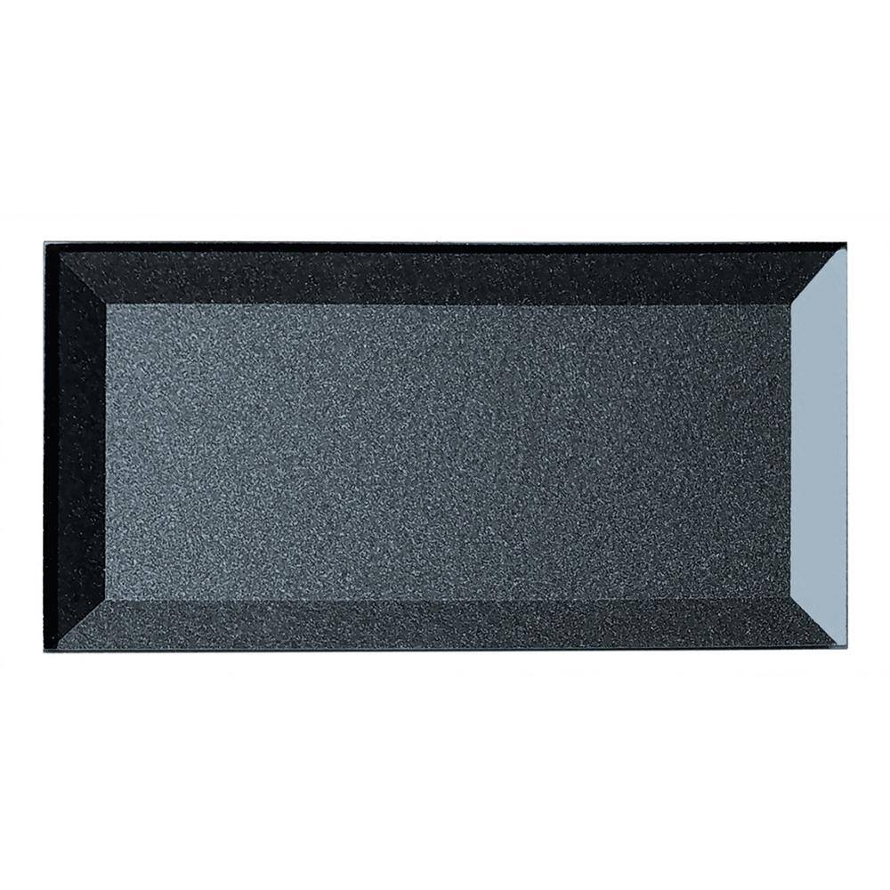 ABOLOS Forever Rectangle 3 in. X 6 in. Glossy Blue Gray Glass Peel And ...