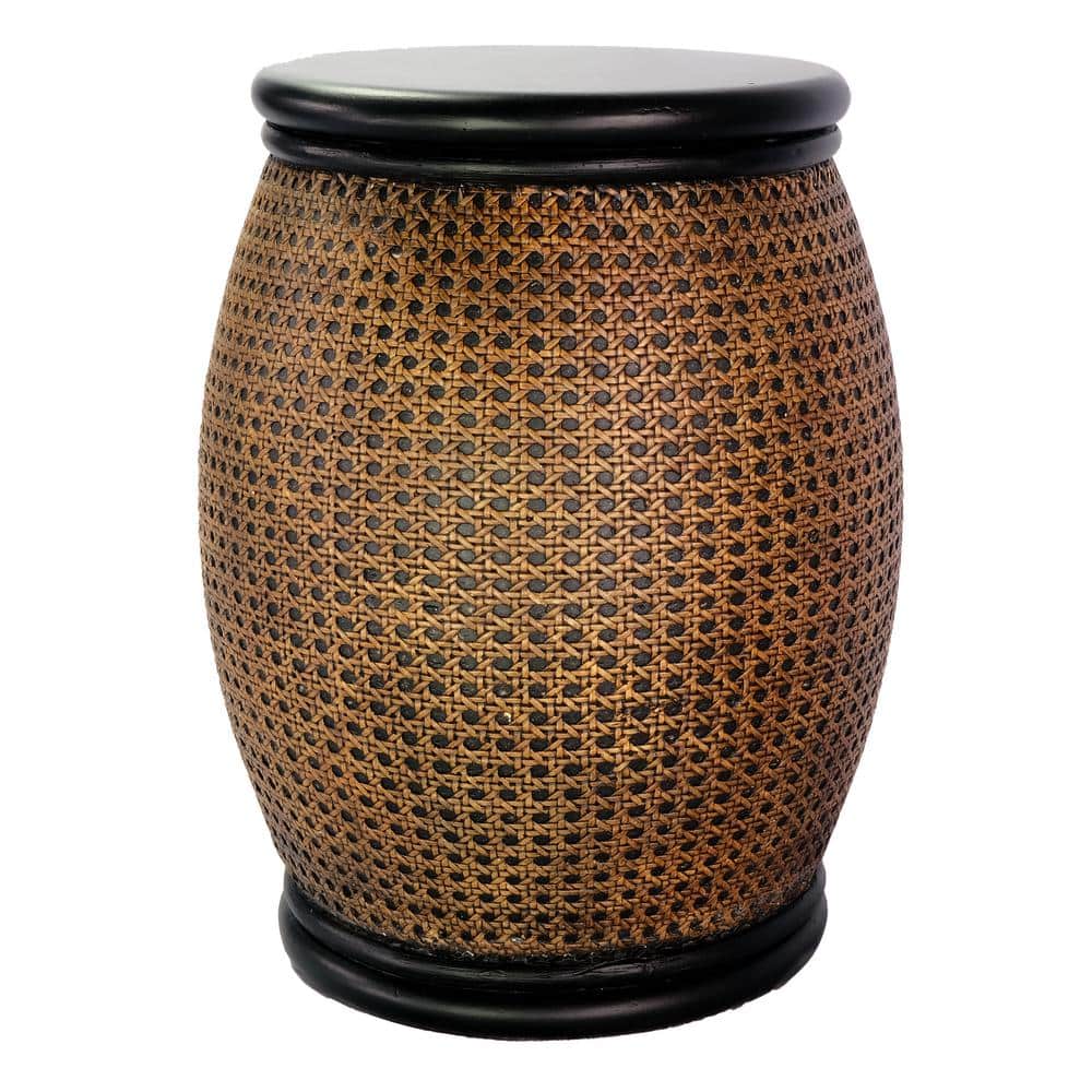 MPG 18.5 in. H Elephant Eye Composite Stone Garden Stool PC8866BLK ...