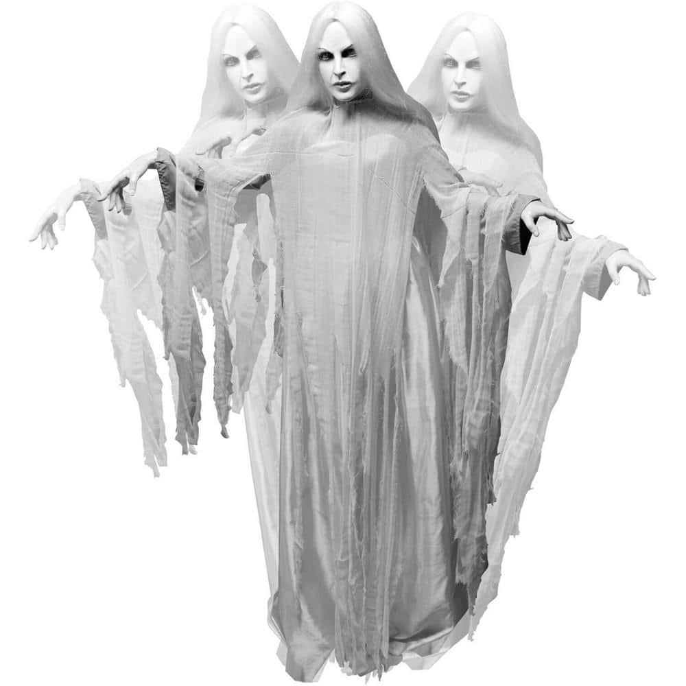 Haunted Hill Farm 5.6 ft. Rising Ghost Woman by Tekky, Sound Activated ...