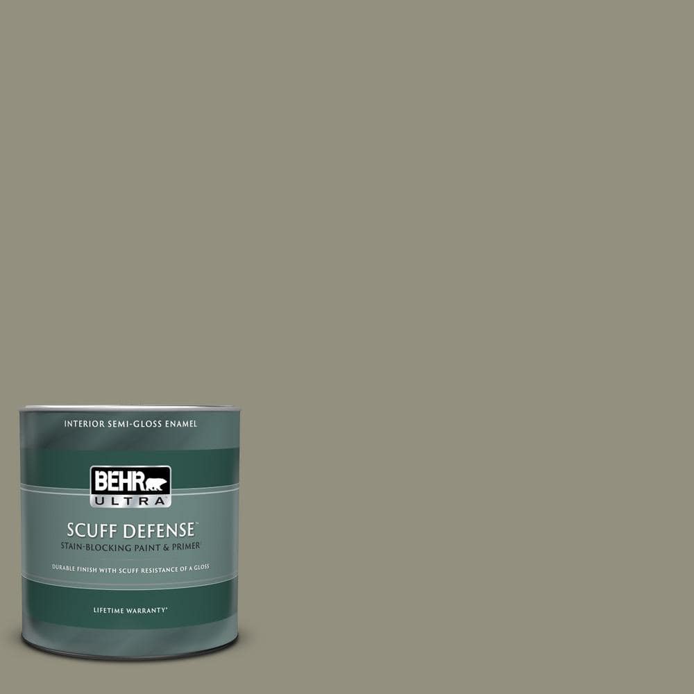 BEHR ULTRA 1 qt. #N350-5 Muted Sage Extra Durable Semi-Gloss Enamel ...