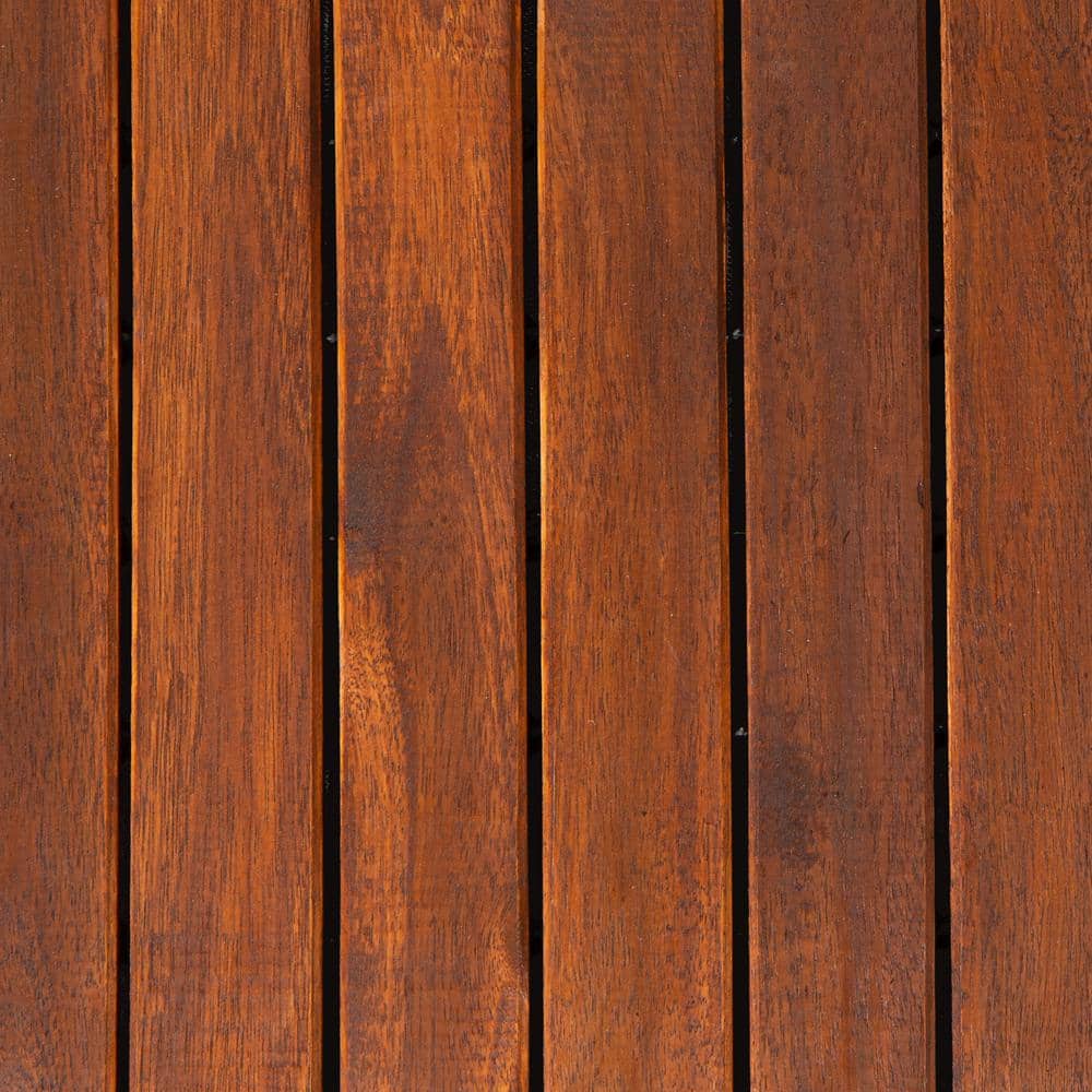 GOGEXX 12 in. x 12 in. Square Acacia Wood Interlocking Flooring Tiles ...