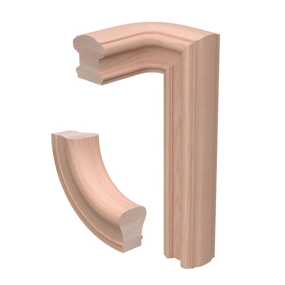 EVERMARK Stair Parts 7771 Unfinished Red Oak Left-Hand 2-Rise Quarter ...
