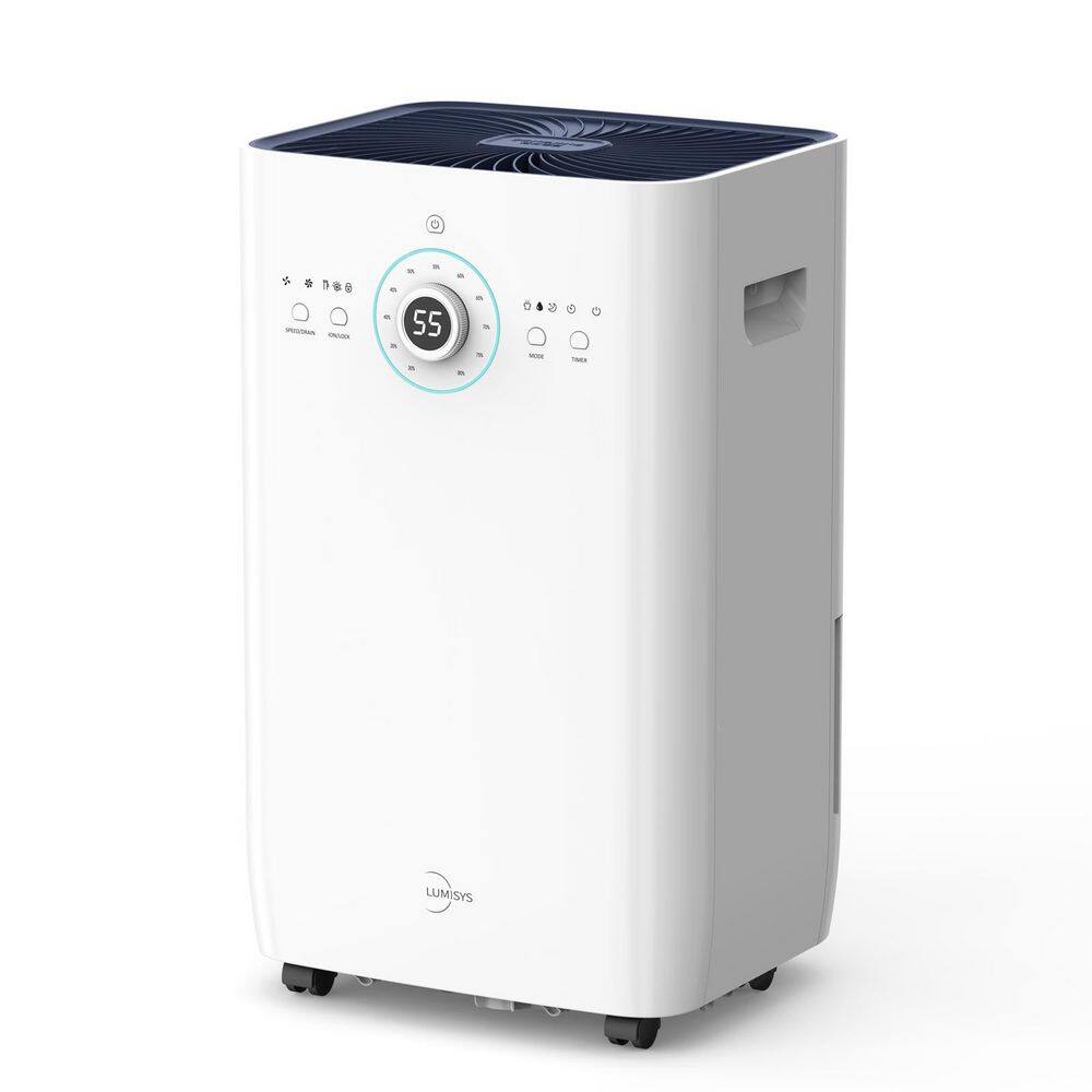 125 pt. 6500 sq. ft. with Bucket Dehumidifier in. White with Timer and ...