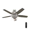 Hunter Bennett 52 in. LED Indoor Brushed Nickel Ceiling Fan with 3 ...