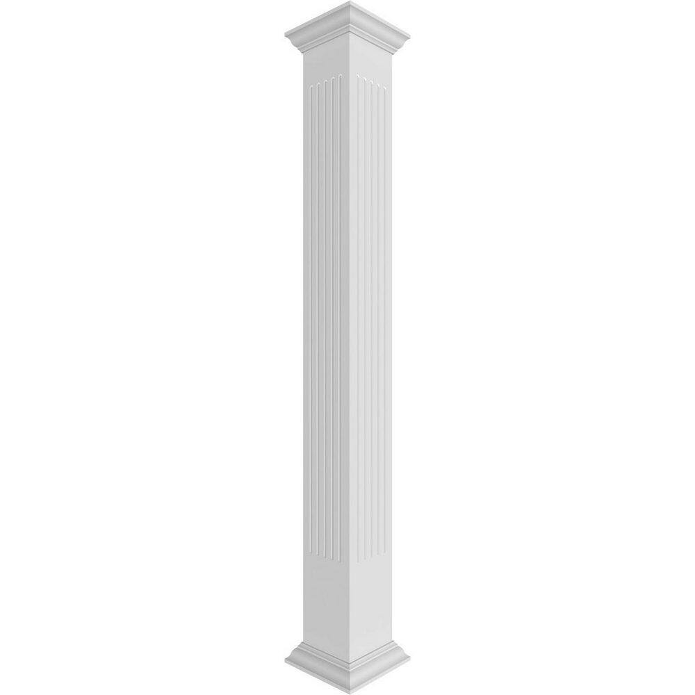 Ekena Millwork 9-5/8 in. x 10 ft. Premium Square Non-Tapered, Fluted ...