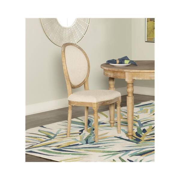 Linon Home Decor Jacques Natural Fabric Seat Oval Back Linon Home Decor Jacques Natural Fabric Seat Oval Back