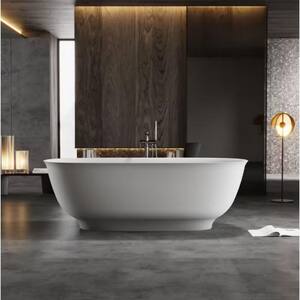 Abruzzo 65 in. x 29.5 in. Freestanding Soaking Solid Surface Bathtub ...