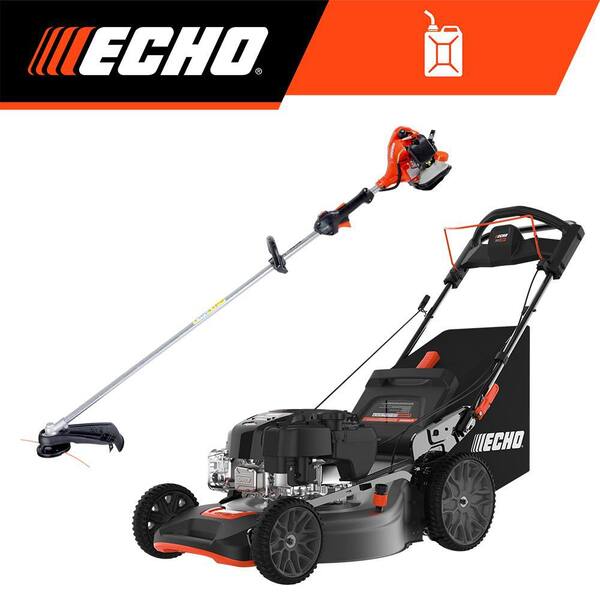 ECHO 21 in. 190 cc Gas 3-in-1 RWD Self-Propelled Lawn Mower and 21.2 cc ...