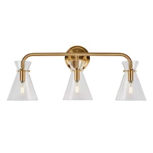 Eglo Devora 22 in. W x 5 in. H 3-Light Antique Gold Bathroom Vanity ...