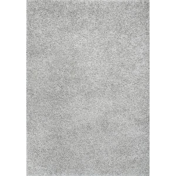 nuLOOM Gwenyth Solid Shag Gray 9 ft. x 12 ft. Modern Area Rug OZUS02C ...