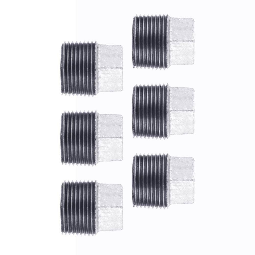 PIPE DECOR 1 in. Galvanized Iron Plug (6-Pack) PDG P-1-6 - The Home Depot