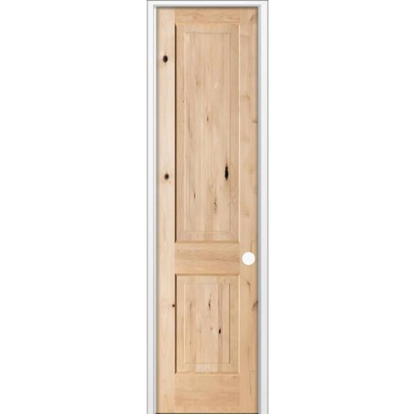 Krosswood Doors 36 in. x 96 in. Rustic Knotty Alder 2 Panel Square Top ...
