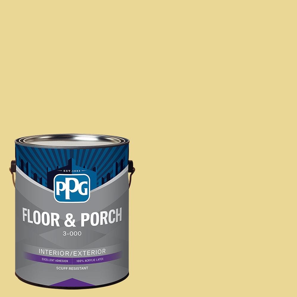 PPG 1 gal. PPG11-02 Tainted Gold Satin Interior/Exterior Floor and ...