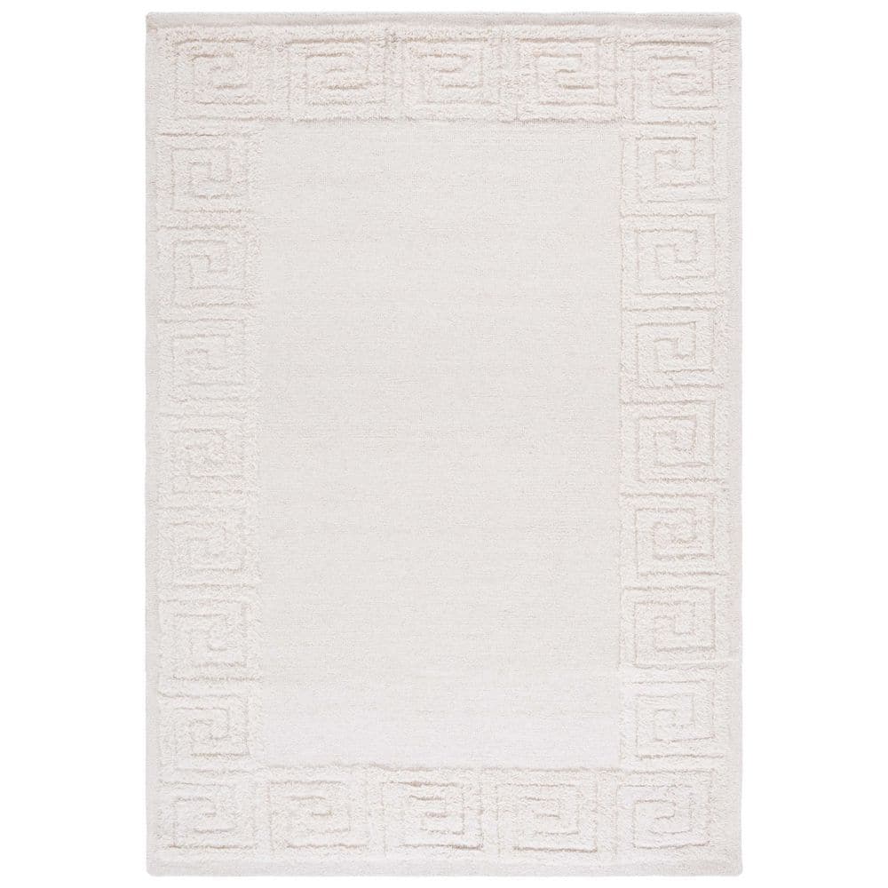 SAFAVIEH Metro 6 ft. x 9 ft. Ivory Meander Border Area Rug MET276A-6 ...