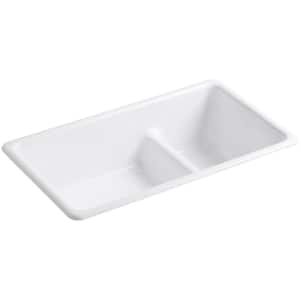 KOHLER Iron Tones Undermount Cast Iron 21 in. Single Bowl Kitchen Sink ...