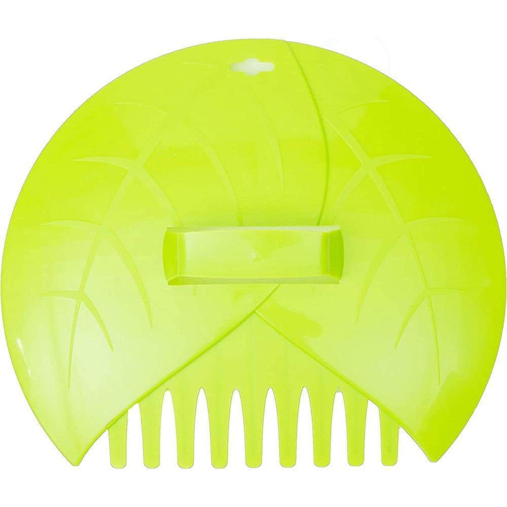 3 in. L Garden Leaf Spoon, Lawn and Garden Cleanup Hand Rake, Green ...