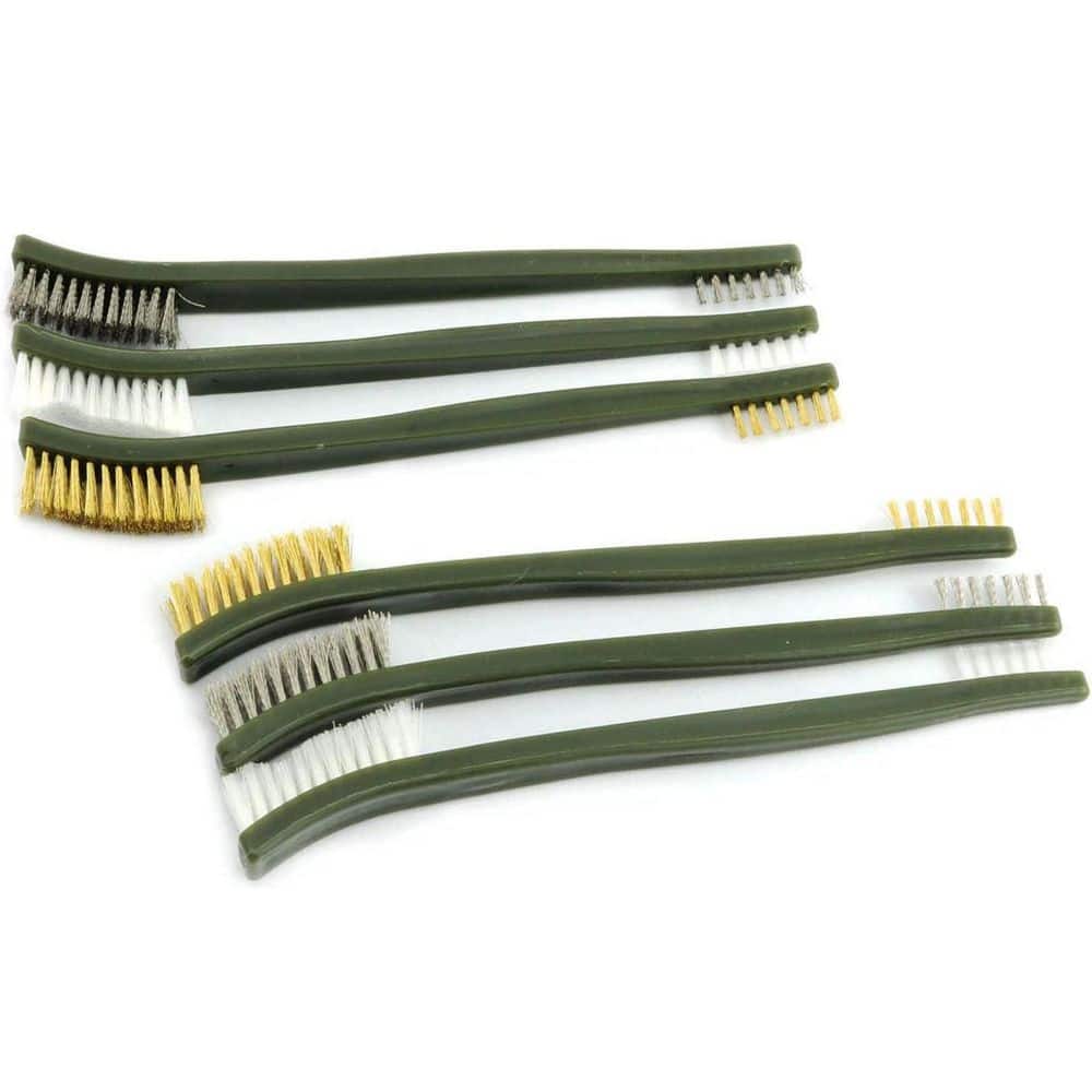 KIWDZFU Double-Ended Cleaning Brushes Set 2-Stainless Steel 2-Brass 2 ...