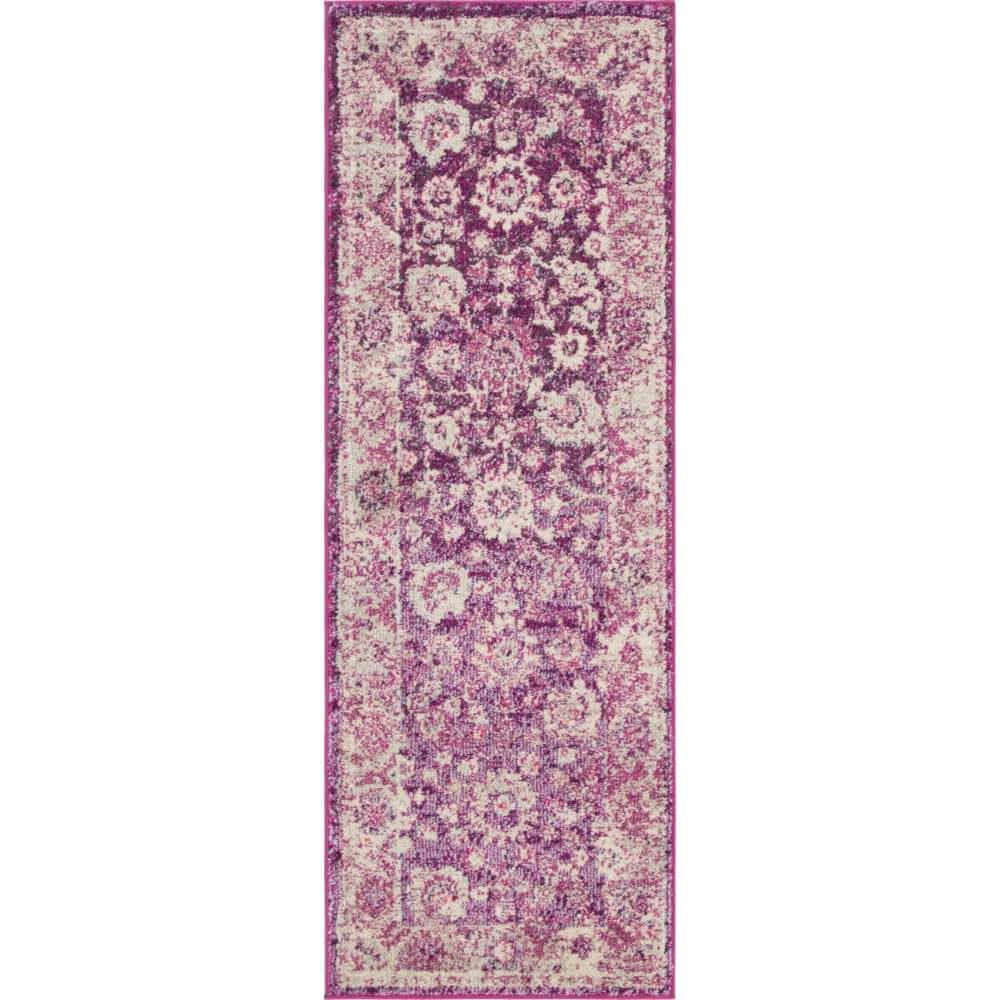 Unique Loom Penrose Krystle Purple 2 ft. 2 in. x 6 ft. Runner Rug ...