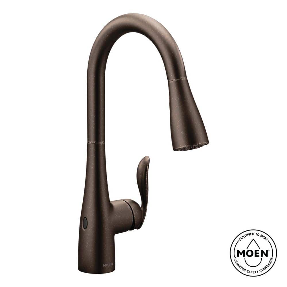 MOEN Arbor Oil Rubbed Bronze 15.5 in. H Touchless Pull Down Sprayer ...