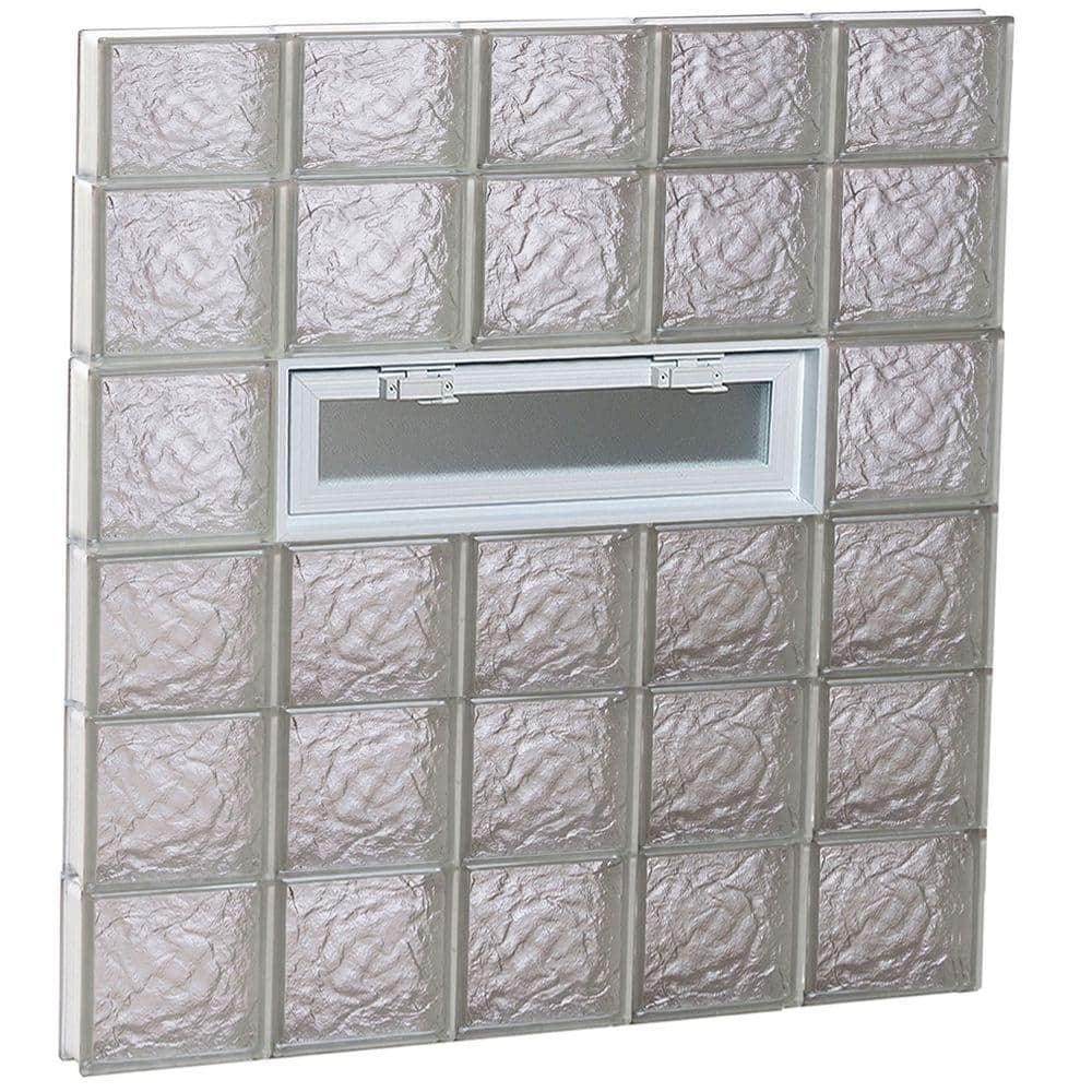 Clearly Secure 38.75 in. x 44.5 in. x 3.125 in. Frameless Ice Pattern ...