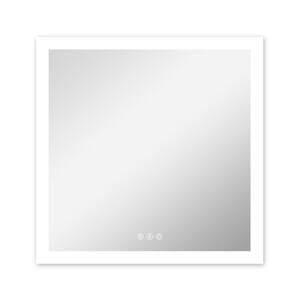 Zeafive Rior 24 in. W x 32 in. H Rectangular Aluminum Framed Rounded ...