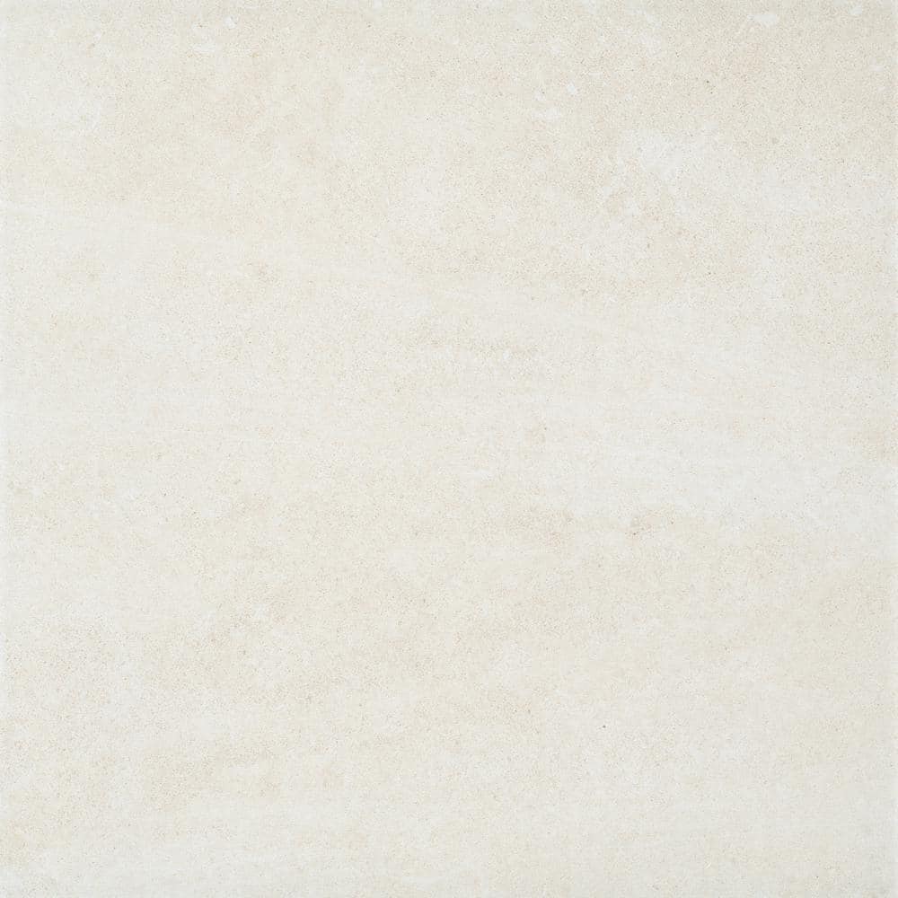 EMSER TILE Potenza Ivory 17.72 in. x 17.72 in. Matte Porcelain Stone ...
