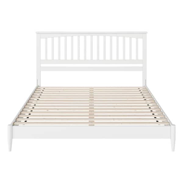 AFI Becket White Solid Wood Frame King Low Profile Platform Bed ...