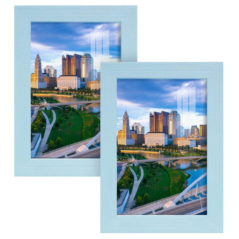 Wexford Home Grooved 5 in. x 7 in. Blue Picture Frame (Set of 2) WF108C ...