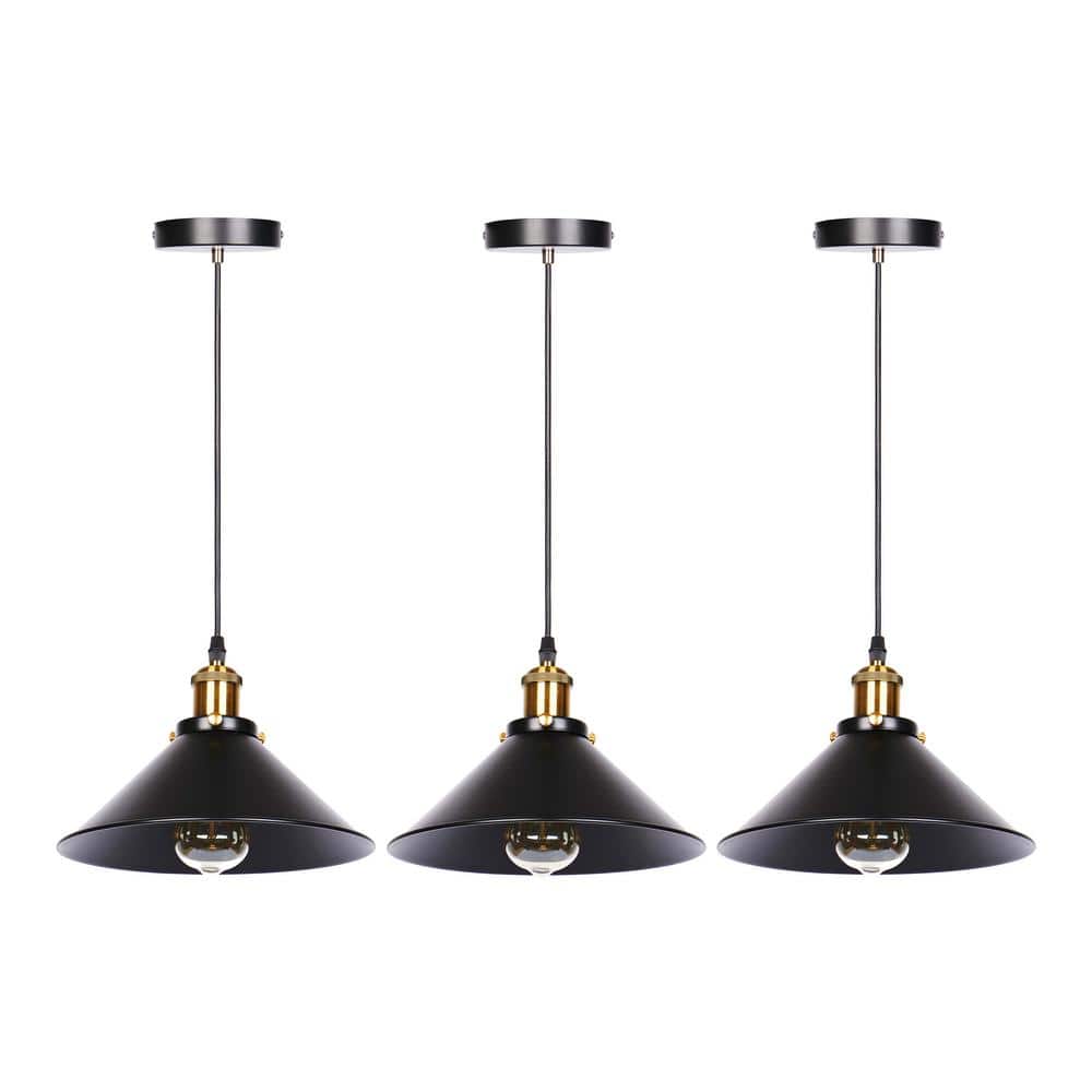 Operfurni 1-Light Black Hanging Pendant Light (3-Pack) PDL03P - The ...