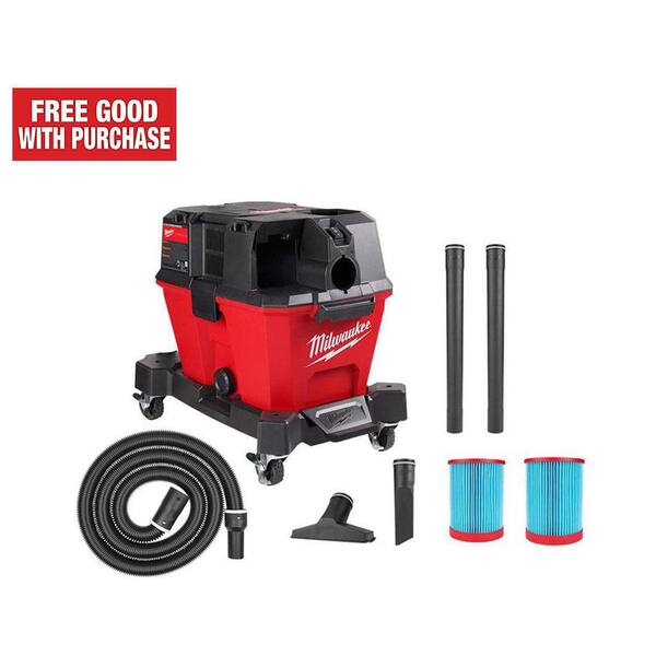 Milwaukee M18 FUEL 6 Gal. Cordless Wet/Dry Shop Vac W/Filter, Hose and ...