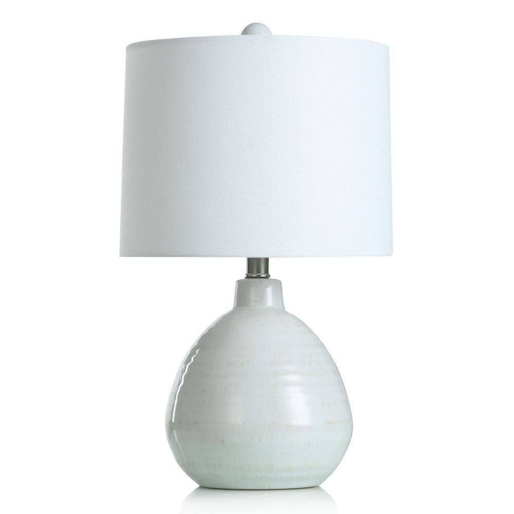 StyleCraft White Glazed 20 in. White Glazed/White Table Lamp L22016DS ...