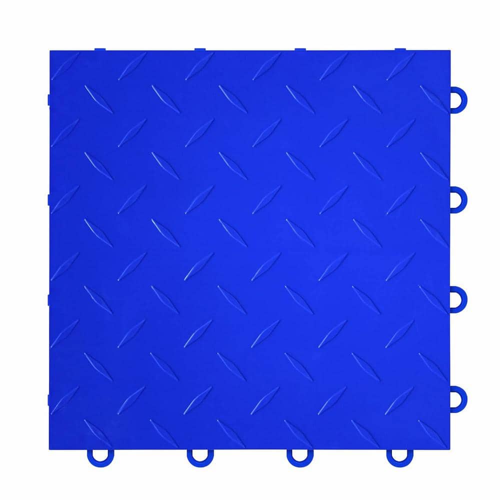 FLOORINGINC Nitro Diamond 3/8 in. Garage Tiles, Shelby Blue, 12 in. x ...